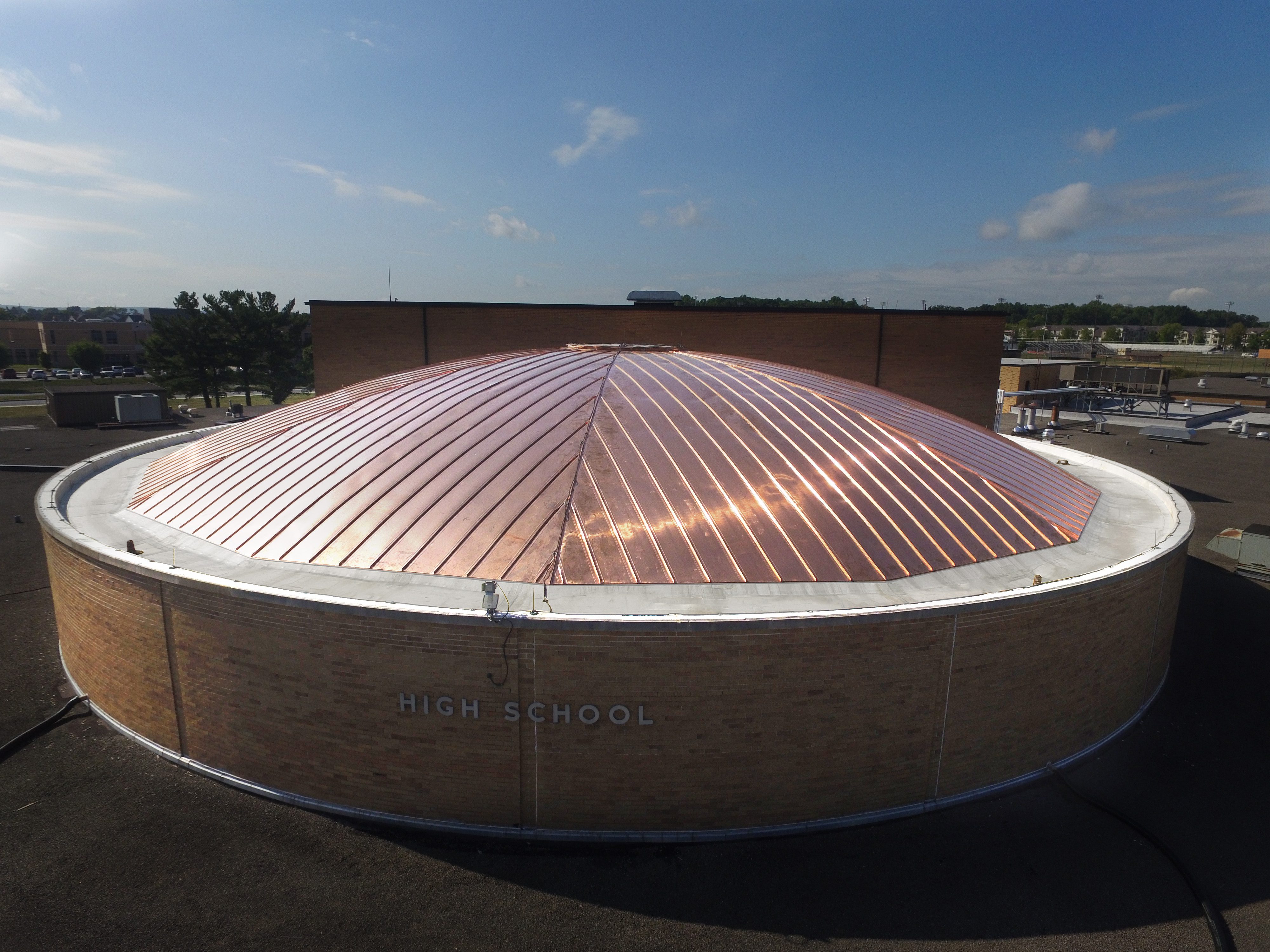 High School Auditorium Dome Roof - GSM Roofing